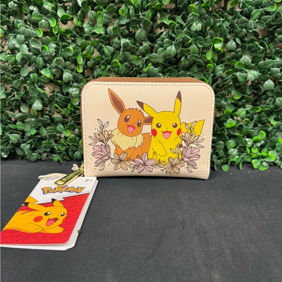 Loungefly | Bags | Loungefly Pokmon Pikachu Eevee Floral Zip Wallet ...